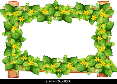 Flower and leaves frame design Stock Vector Image & Art - Alamy