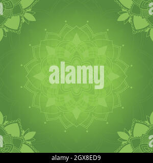 Green mandala art. Round ornament pattern isolated Stock Vector Image ...