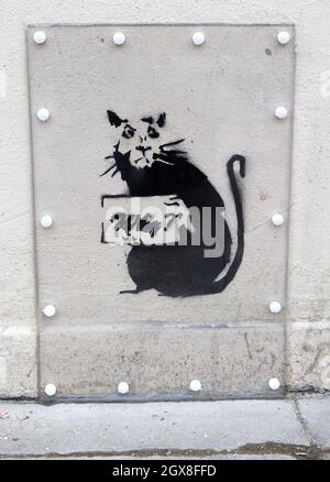 banksy boy making union flag bunting poundland turnpike lane london ...