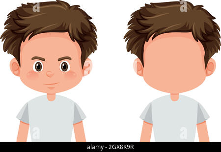 Boy with face and no face illustration Stock Vector Image & Art - Alamy