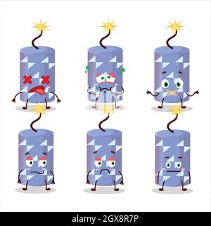 Light blue firecracker cartoon character with various angry expressions ...