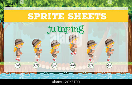 Sprite sheets jumping template illustration Stock Vector Image & Art ...