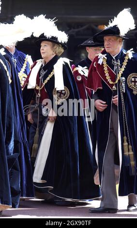 Queen Beatrix of the Netherlands, wearing ceremonial robes, attends the ...