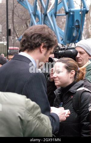 Colin Firth on the set of the second Bridget Jones' Diary film at ...