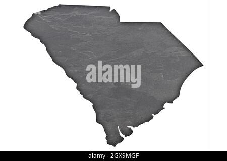 Map of South Carolina on dark slate Stock Photo - Alamy