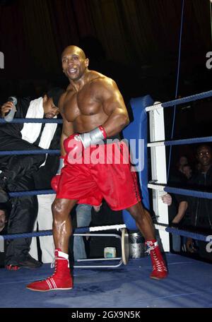 Ex gladiator Rhino wins his un-licensed boxing bout in the hammersmith ...