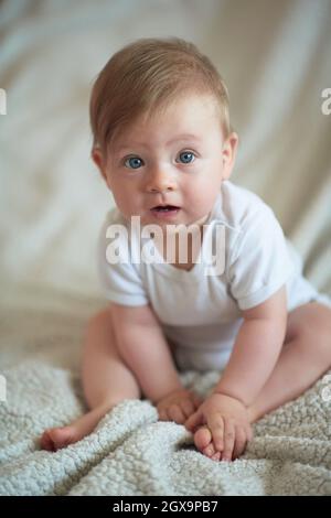 cute little newborn baby smilling Stock Photo - Alamy