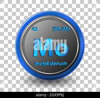 Molybdenum chemical element. Chemical symbol with atomic number and ...