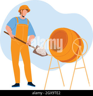 Cement Worker Vector Illustration Stock Vector Image & Art - Alamy