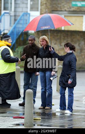 Keeley Hawes (Zoe) and David Oyelowe (Danny) film the third series of ...