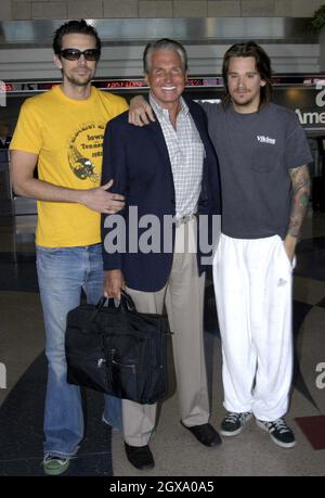 George Hamilton, Sean Stewart (ROD STEWART'S SON) and Ashley Hamilton ...