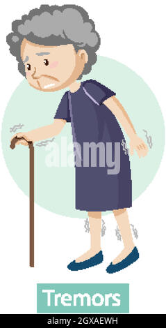 Cartoon character with tremors symptoms illustration Stock Vector Image ...