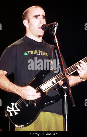 Scott Ian of Anthrax performing live on stage at Bloodstock festival on ...