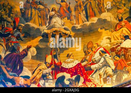 Emperor Napoleon Pope Fresco La Madeleine Church Paris France. Catholic ...