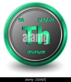 Thorium chemical element. Chemical symbol with atomic number and atomic ...