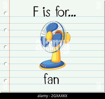Flashcard letter F is for fan Stock Vector Image & Art - Alamy
