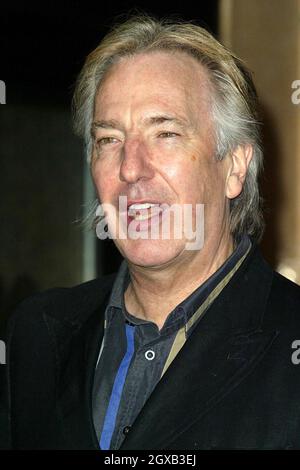 Alan Rickman attending the Hotel Rwanda UK premiere at the Vue West End ...