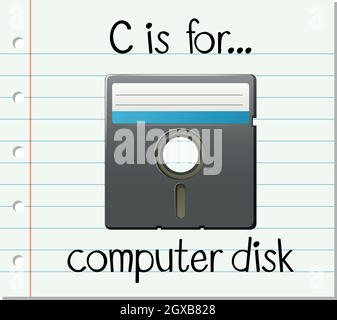 Flashcard letter C is for computer disk illustration Stock Vector Image ...