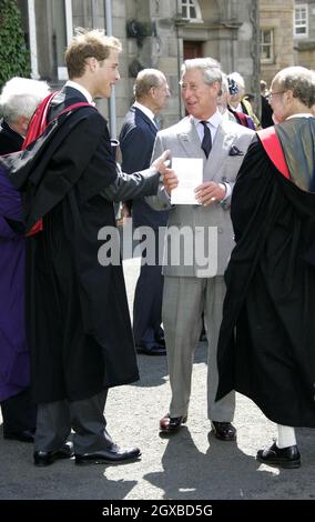 The Duke of Rothesay stands with his son Prince William after his ...