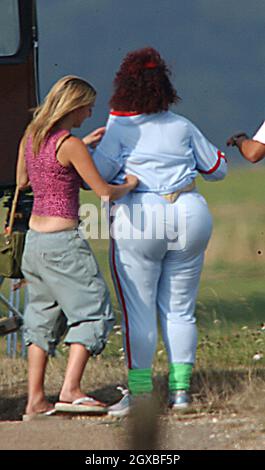Sophie Thompson Filming 'Flat Slags' in Bedfordshire Stock Photo - Alamy