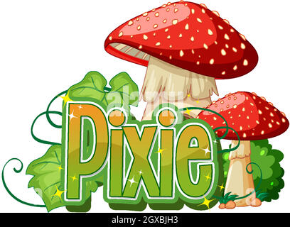 Pixie logos with little fairy on white background illustration Stock ...