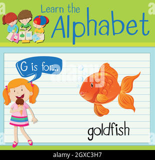 Flashcard letter G is for goldfish illustration Stock Vector Image ...