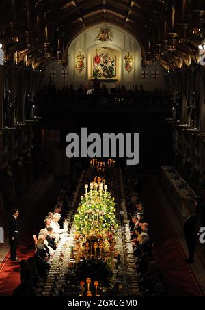 Royal Dinner Table during the State Banquet at Kungliga Slottet, the ...