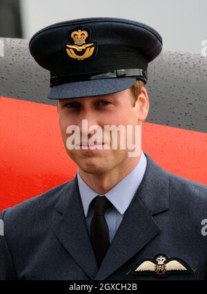 Prince William poses following his graduation ceremony at RAF Cranwell ...
