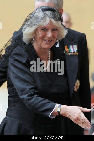 Camilla, Duchess of Cornwall arrives at the Chamber of Deputies in Rome ...