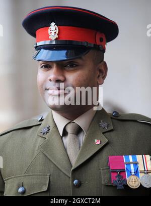 Lance Corporal Johnson Beharry VC arrives for a special service ...