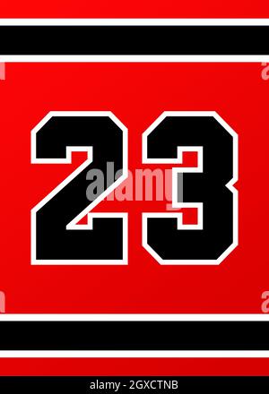 Shining sport Jersey panel Number 23 Red and black Stock Photo - Alamy