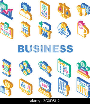 Business Situations Collection Icons Set Black Vector Stock Vector ...