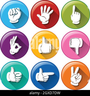 Hand gesture icons set orange Stock Vector Image & Art - Alamy