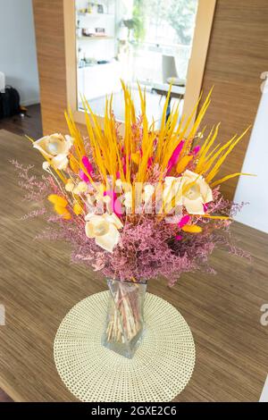 Beautiful and colorful dehydrated flower arrangement Stock Photo - Alamy
