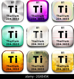 Illustration of the periodic table Thallium chemical symbol Stock ...