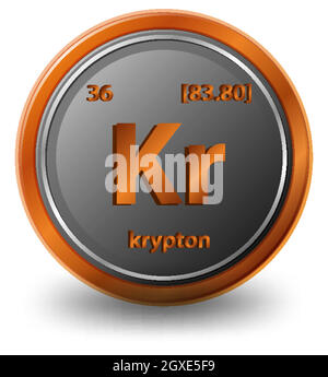 Krypton symbol. Chemical element of the periodic table. Vector stock ...