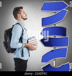An Undecided Boy Student Stock Photo - Alamy
