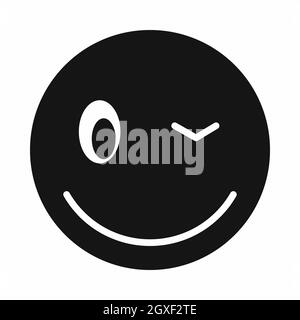 Eyewink emoticon icon in simple style isolated on white background ...