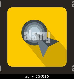 Cursor arrow selection icon in flat style with long shadow. Computer ...