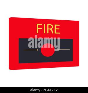 Fire alarm call point sign isolated on red background drawing by ...