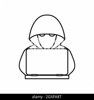 Binary code icon in outline style isolated on white background Stock ...