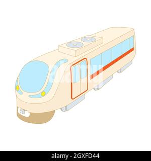 Cartoon high-speed train in the white background, 3d rendering. Digital ...