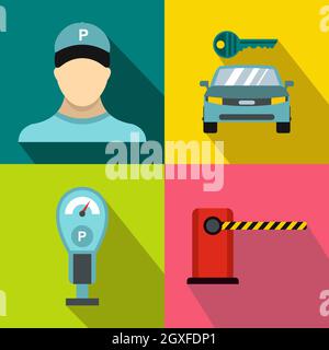 Parking banners set in flat style for any design Stock Photo - Alamy