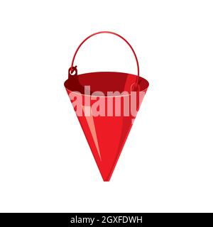 Fire bucket icon in cartoon style on a white background Stock Photo - Alamy