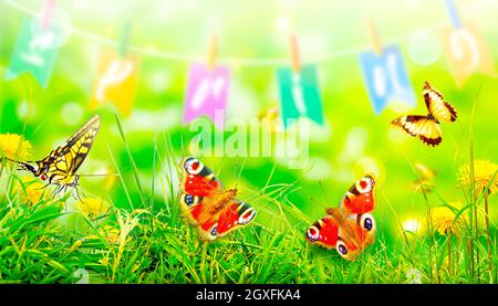 Decorative inscription with letters. Creative spring concept Stock ...
