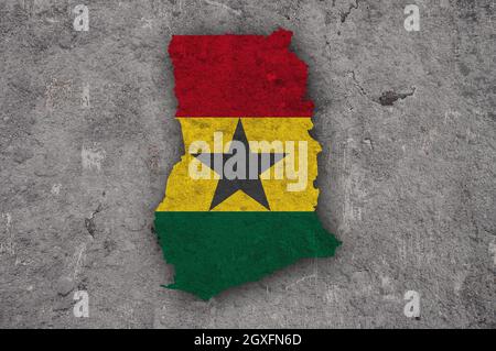 Map of Ghana on weathered concrete Stock Photo - Alamy
