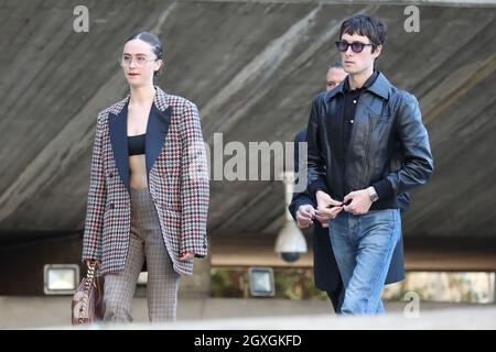 Ella Emhoff and Sam Hine arriving at the Stella McCartney 2021 Paris ...