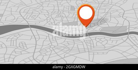 A generic city map with marker Stock Photo - Alamy
