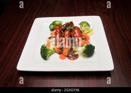 Delicious Japanese food known as volcano chicken Stock Photo - Alamy