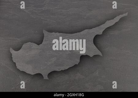 Map of Cyprus on dark slate Stock Photo - Alamy